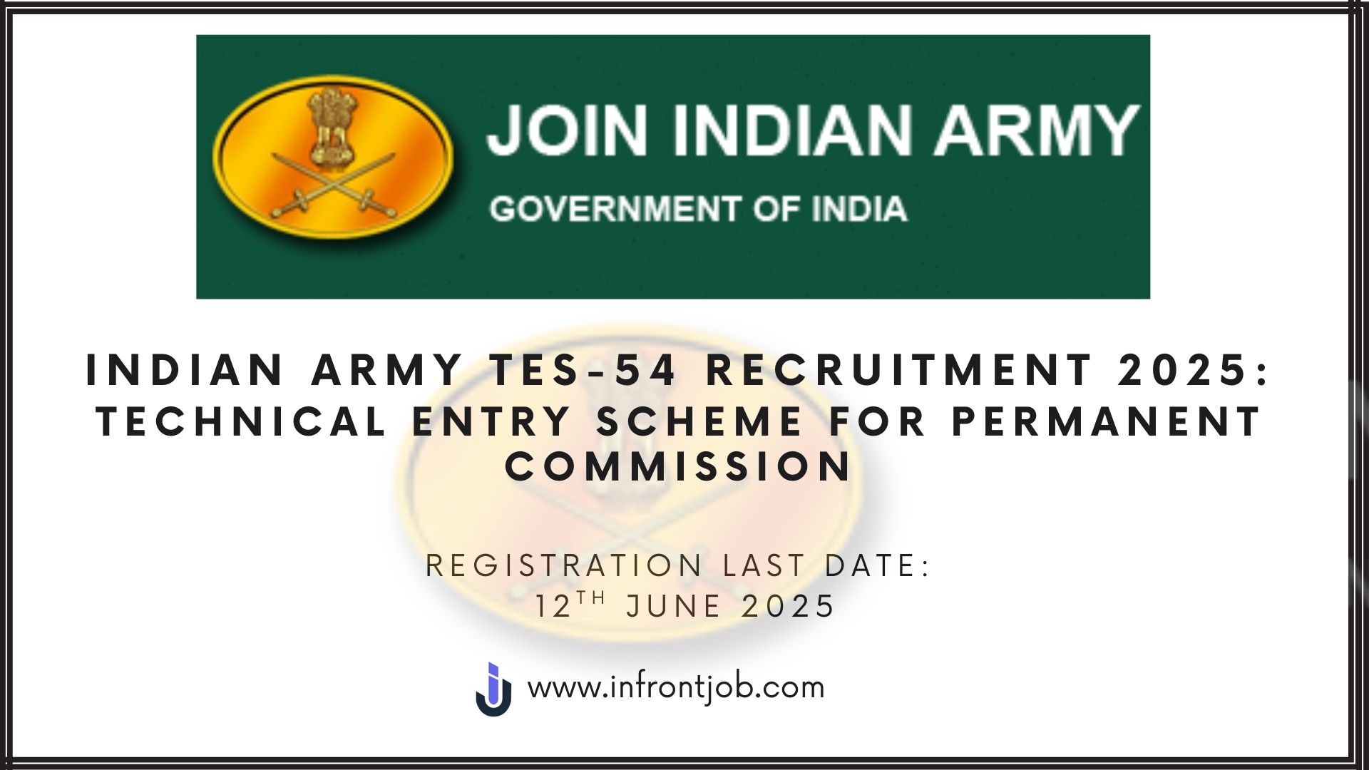 Indian Army TES-54 Recruitment For Permanent Commission