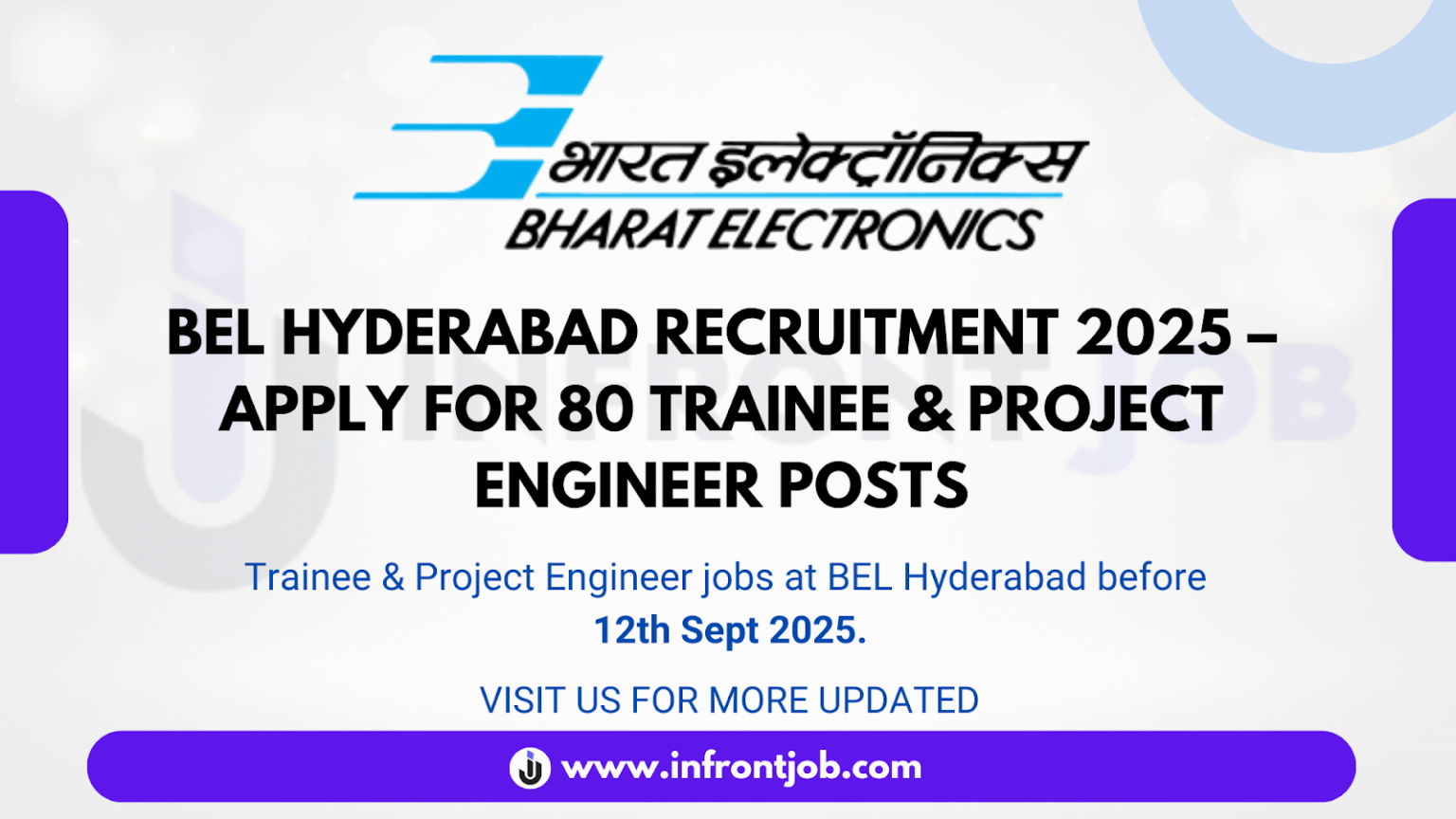 BEL Hyderabad Recruitment 2025 – Apply For 80 Vacancies