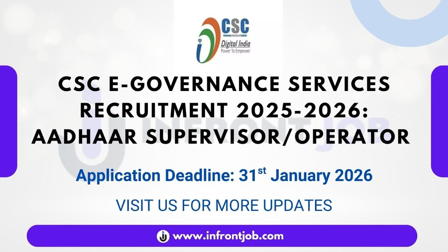 CSC E-Governance Services Indian Aadhaar Supervisor